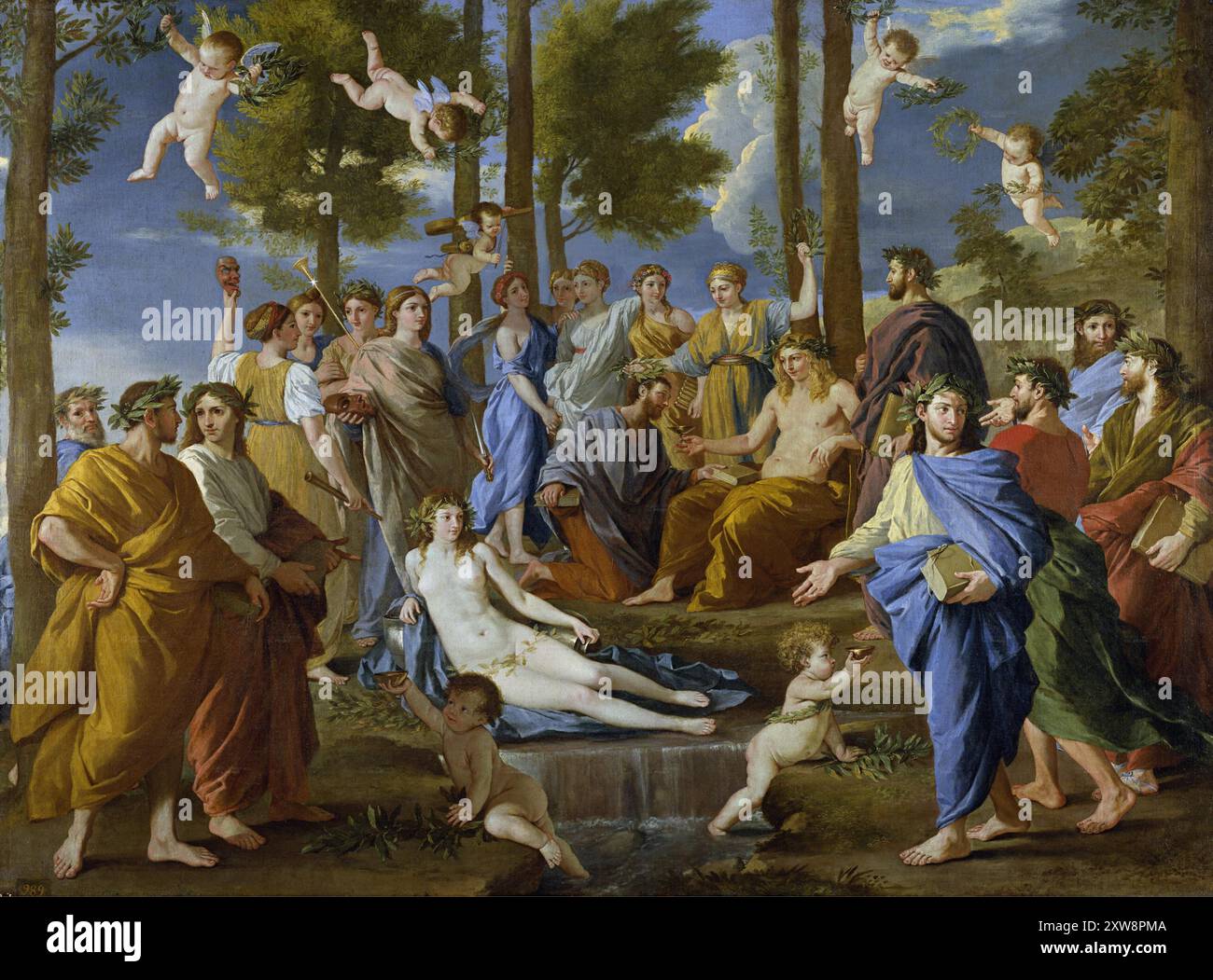 Parnassus -. painting by Nicolas Poussin Stock Photo - Alamy