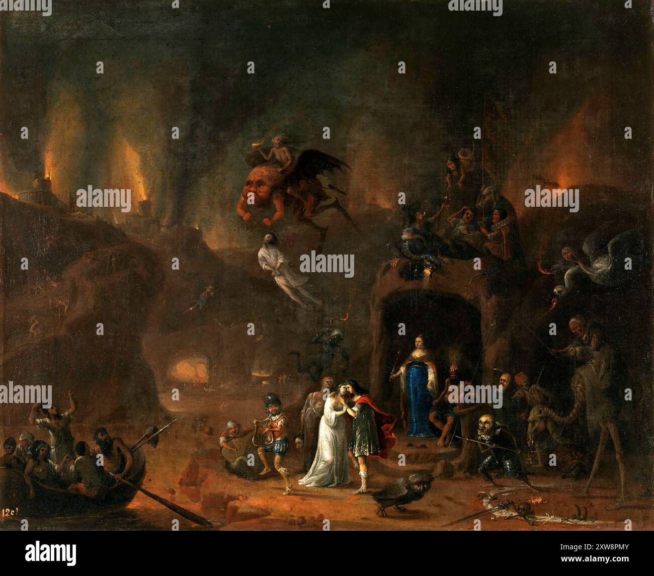 Orpheus and Eurydice in the Underworld - painting by Pieter Fris Stock ...