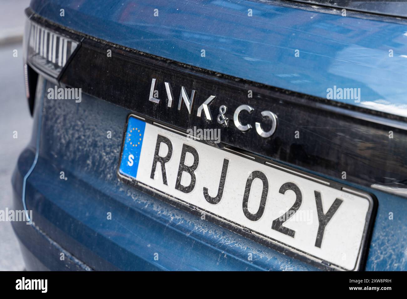 Stockholm, Sweden - July 21, 2023: The rear view of a Lynk & Co e-car ...