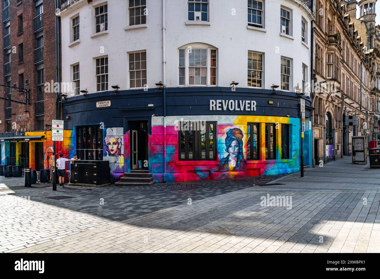 the colourful exterior of the Revolver bar in Liverpool's Cavern Walks ...