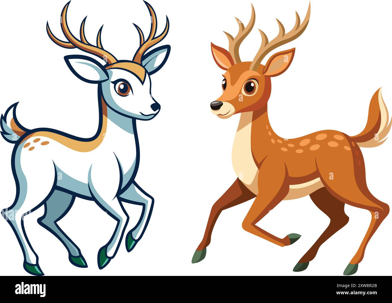 Cute cartoon wild deer Stock Vector Images - Alamy