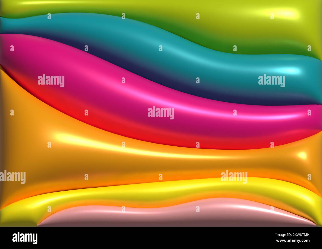 Abstract image with smooth, wavy lines in bright colors with a glossy ...