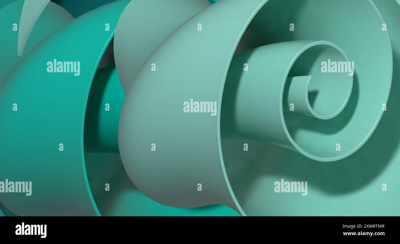 Abstract green background with twisted plane, 3D rendering illustration ...