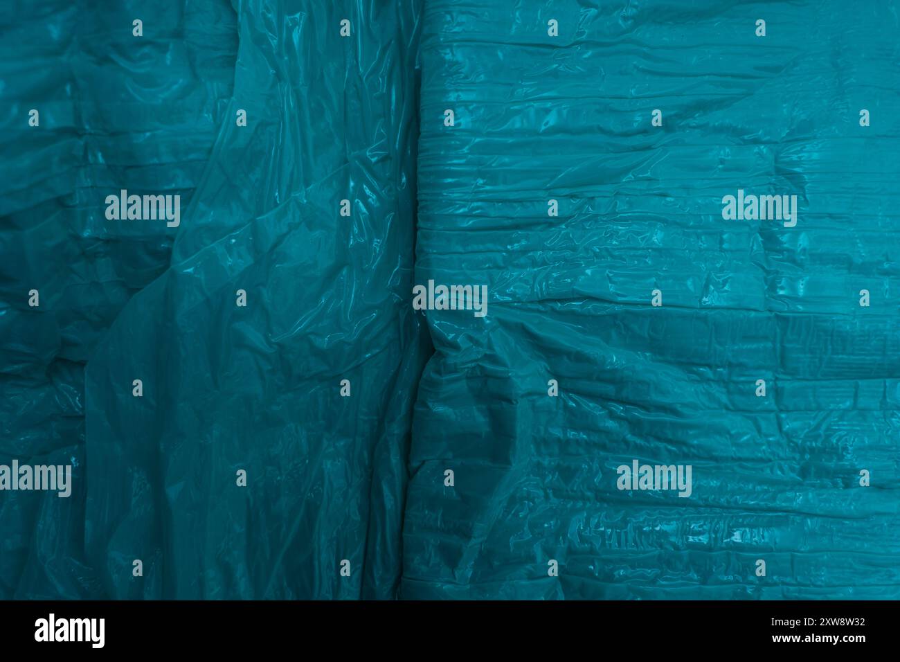 Turquoise Crumpled PE Film Texture, Close-Up Film, Background Design ...