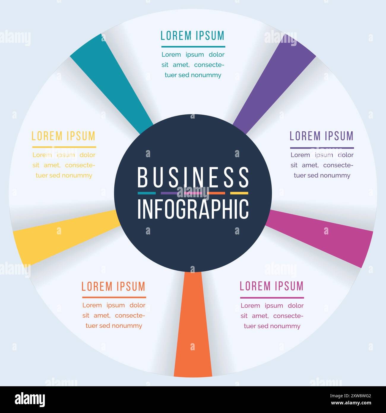 Circle Infographic design 5 Steps, objects, elements or options ...