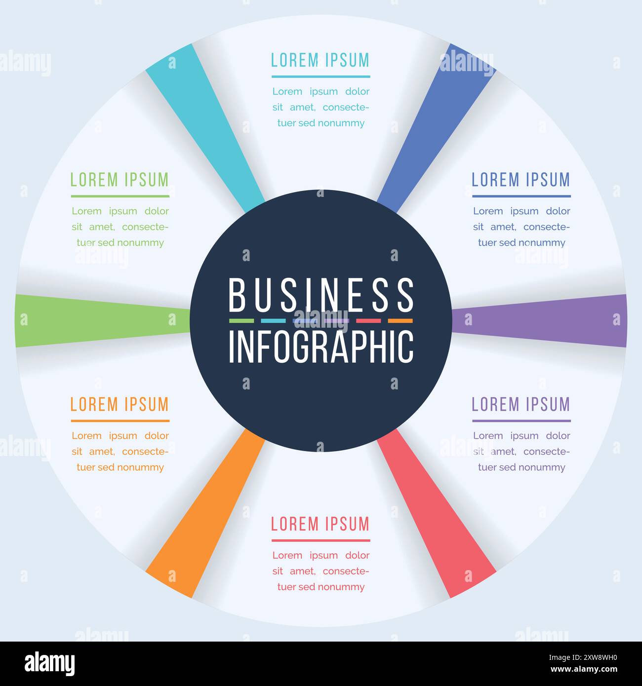 Circle Infographic design 6 Steps, objects, elements or options ...