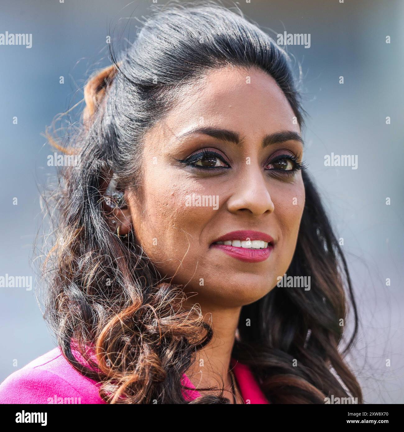 isa guha looks on during the The Hundred Women's Final match Welsh Fire ...