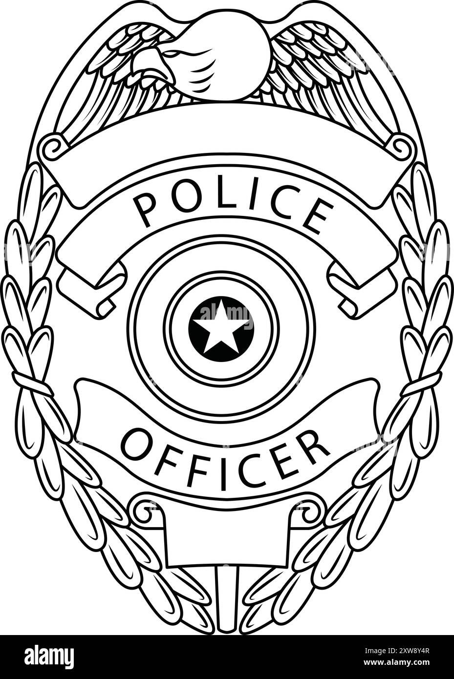Police Badge Detailed. Police badge isolated. Police officer badge with ...