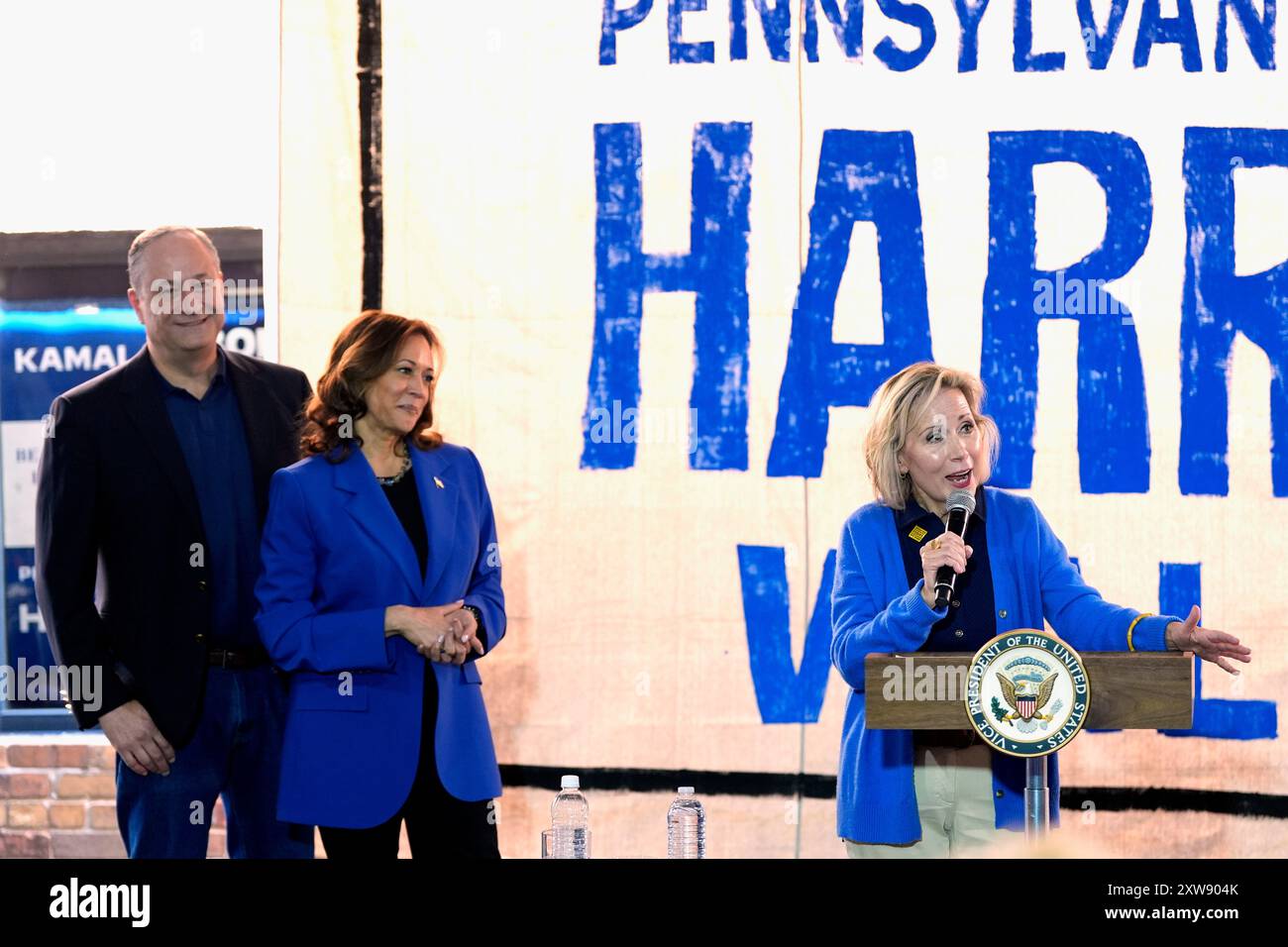 Second gentleman Doug Emhoff, from left, and Democratic presidential ...