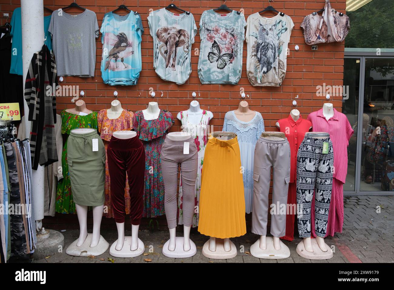 View of the stalls at Bullring Rag Market offering all kinds of items ...