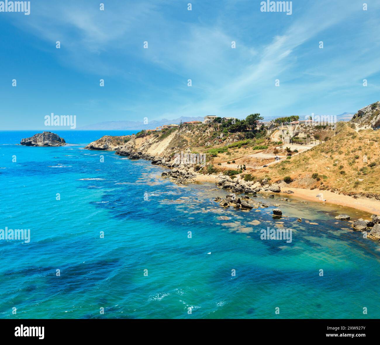 Paradise sea beach Cala Paradiso near Rocca di San Nicola, Agrigento ...