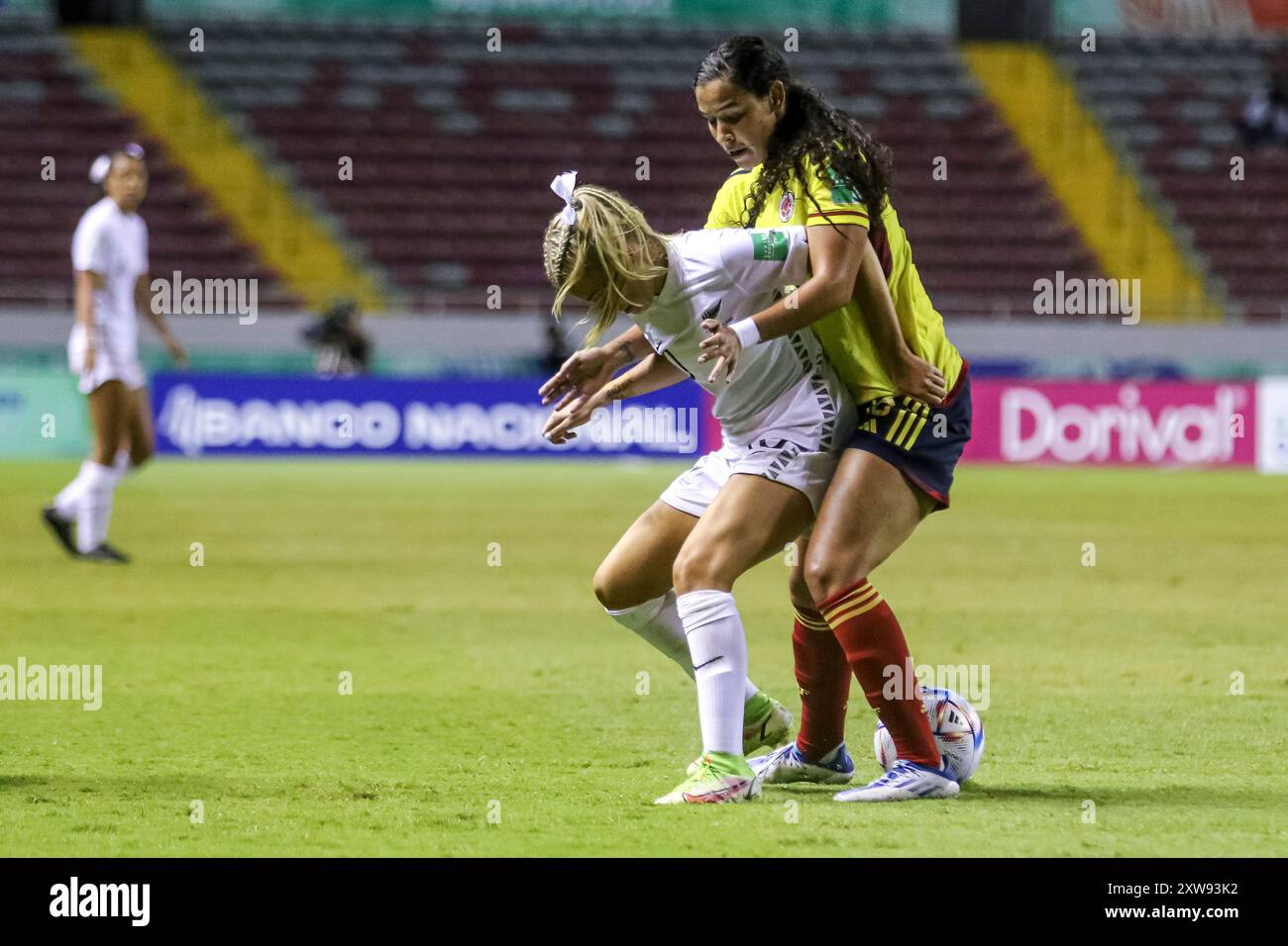 Alyssa Whinham of New Zealand and Angela Baron of Colombia during the ...