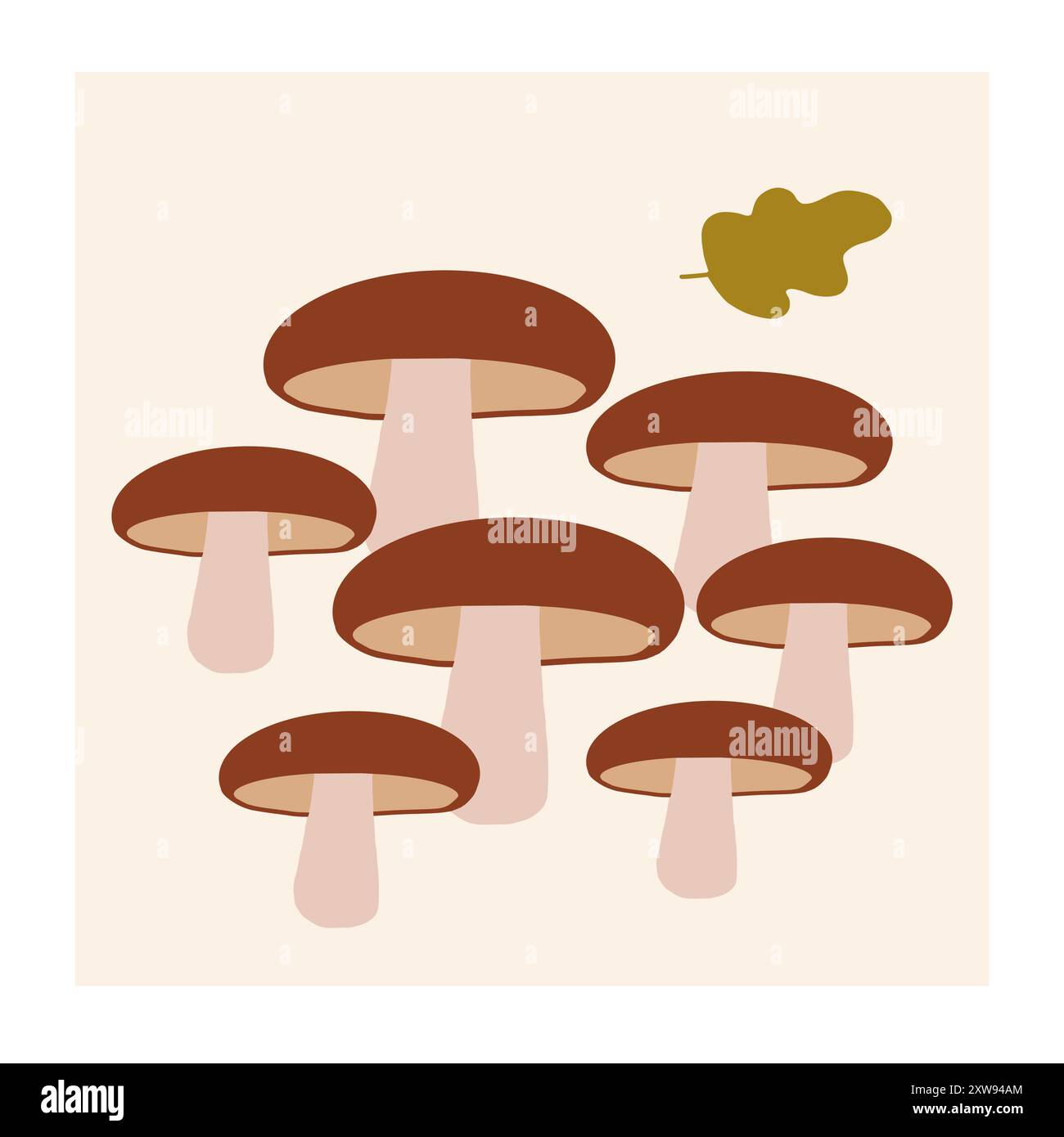A cluster of brown mushrooms growing in a natural setting with a single ...