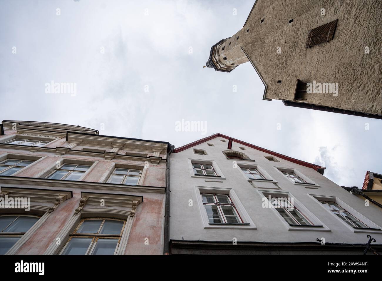 Artistic View of Raekoja Plats Tower in Tallinn Stock Photo - Alamy