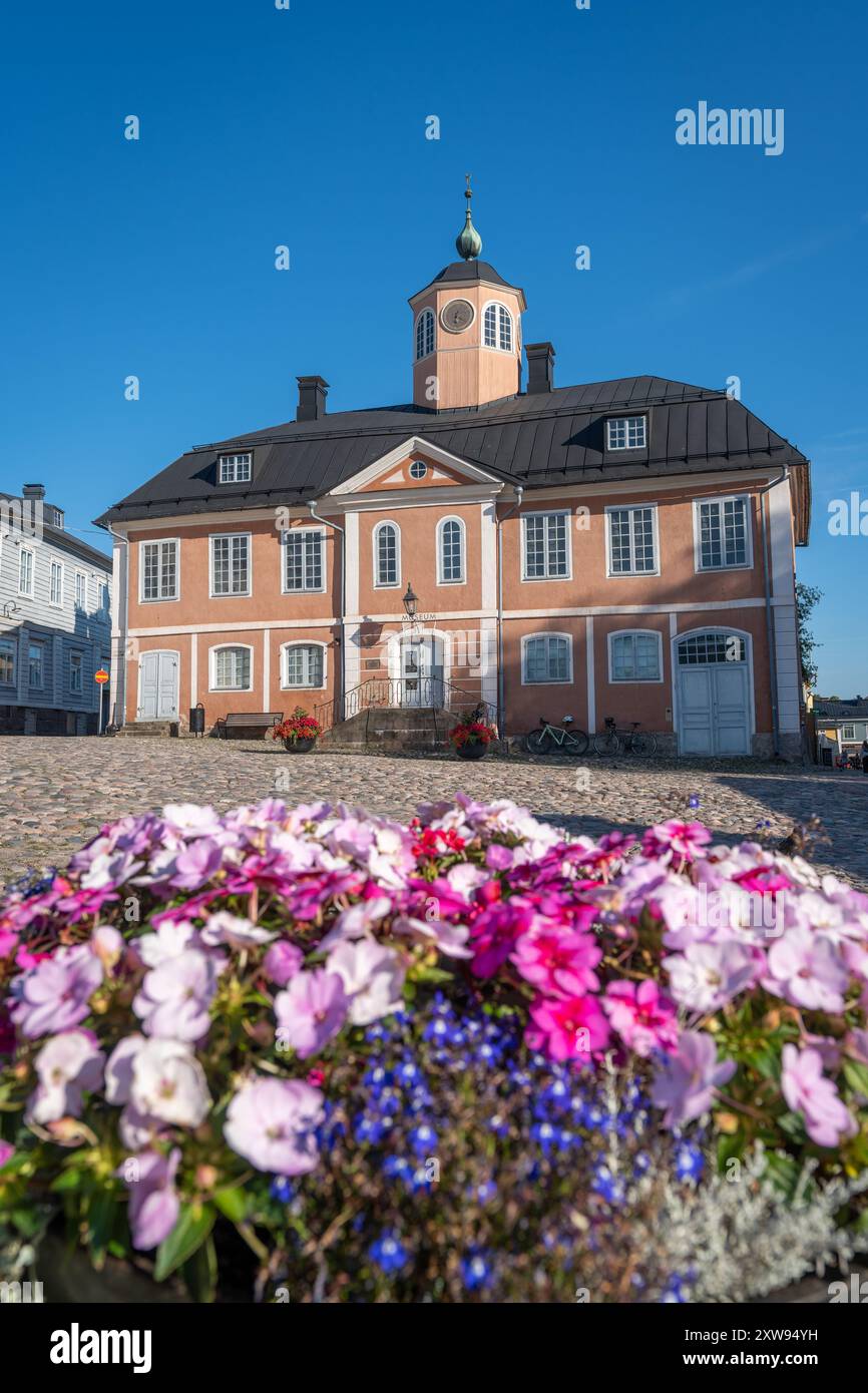 Porvoo Museum The Old Town Hall in Summer with Flowers Stock Photo - Alamy