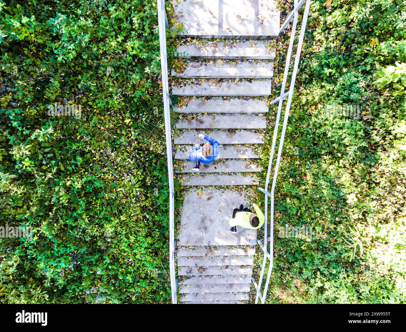 Aerial athletic male jogging park hi-res stock photography and images ...