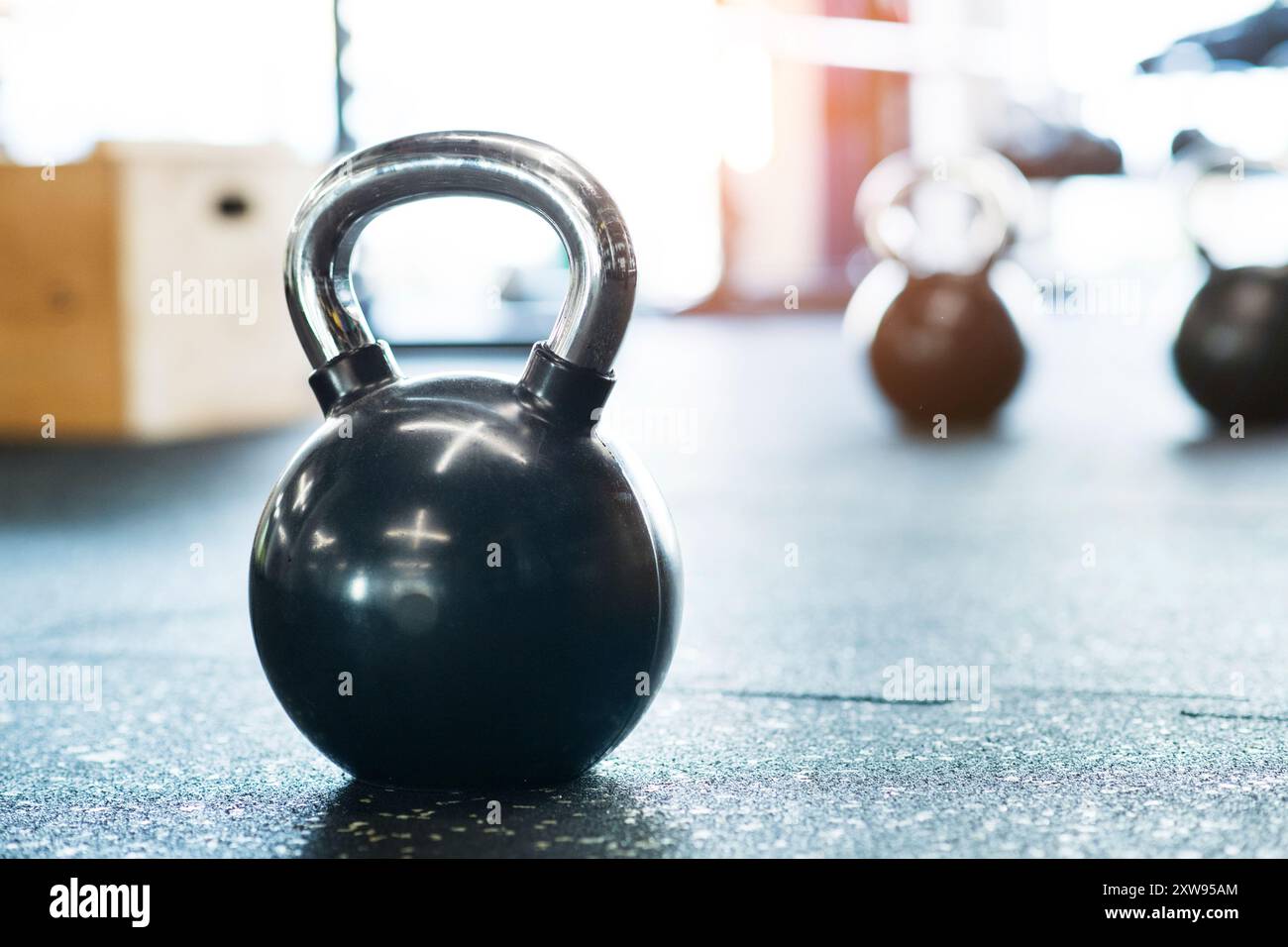 Row kettlebells on gym hi-res stock photography and images - Alamy