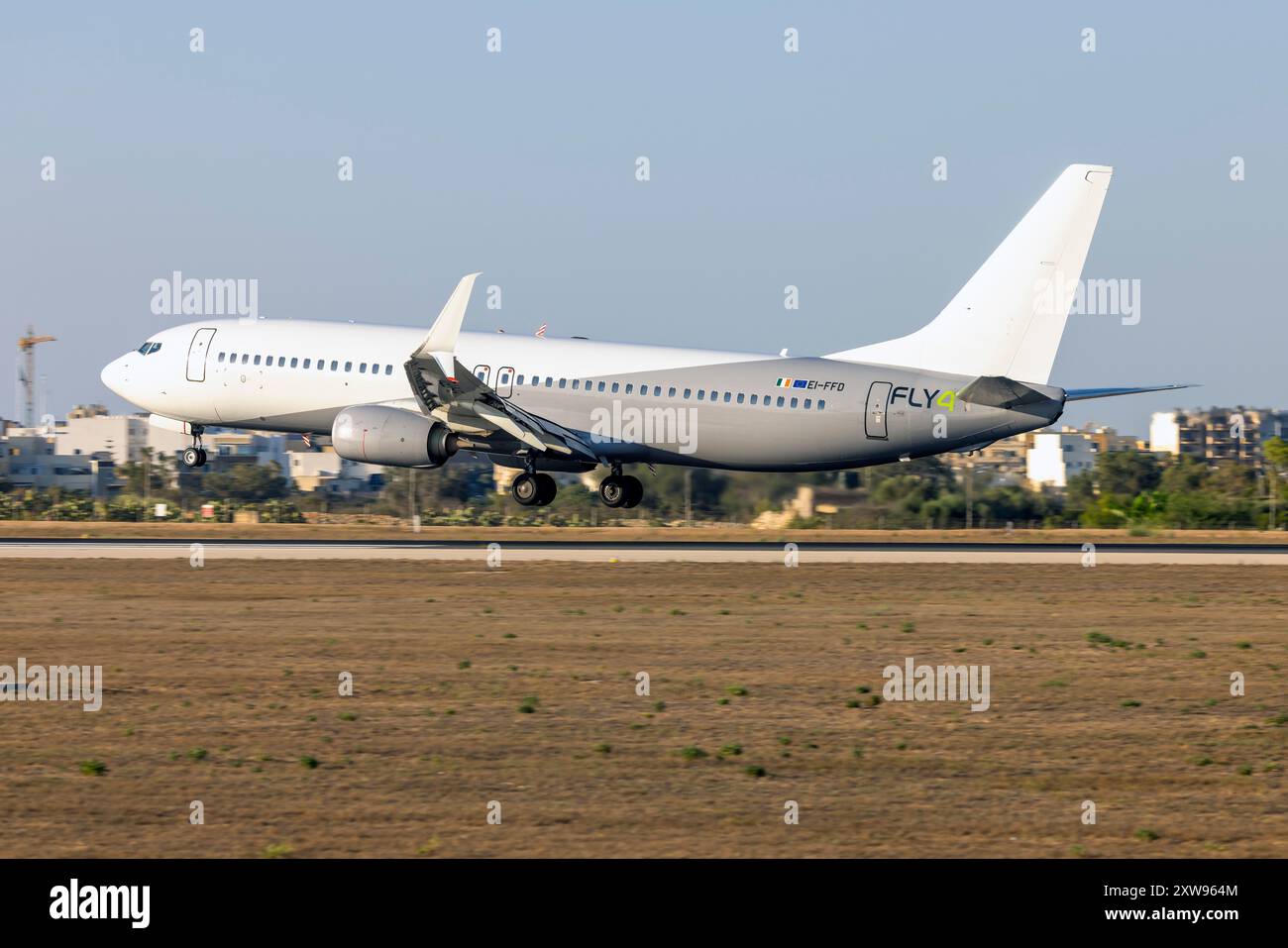 Fly4 Airlines Boeing 737-8K5 (REG: EI-FFD) on finals runway 31 Stock ...