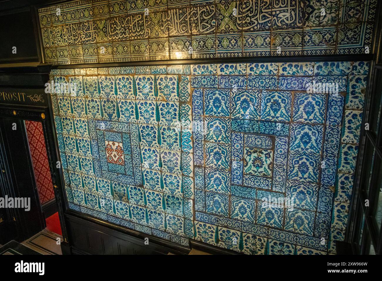 Details of the tiling in the staircase of Leighton House Museum Stock ...