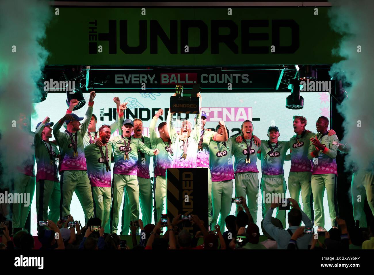 Oval Invincibles' Sam Billings lifts the trophy after winning The ...
