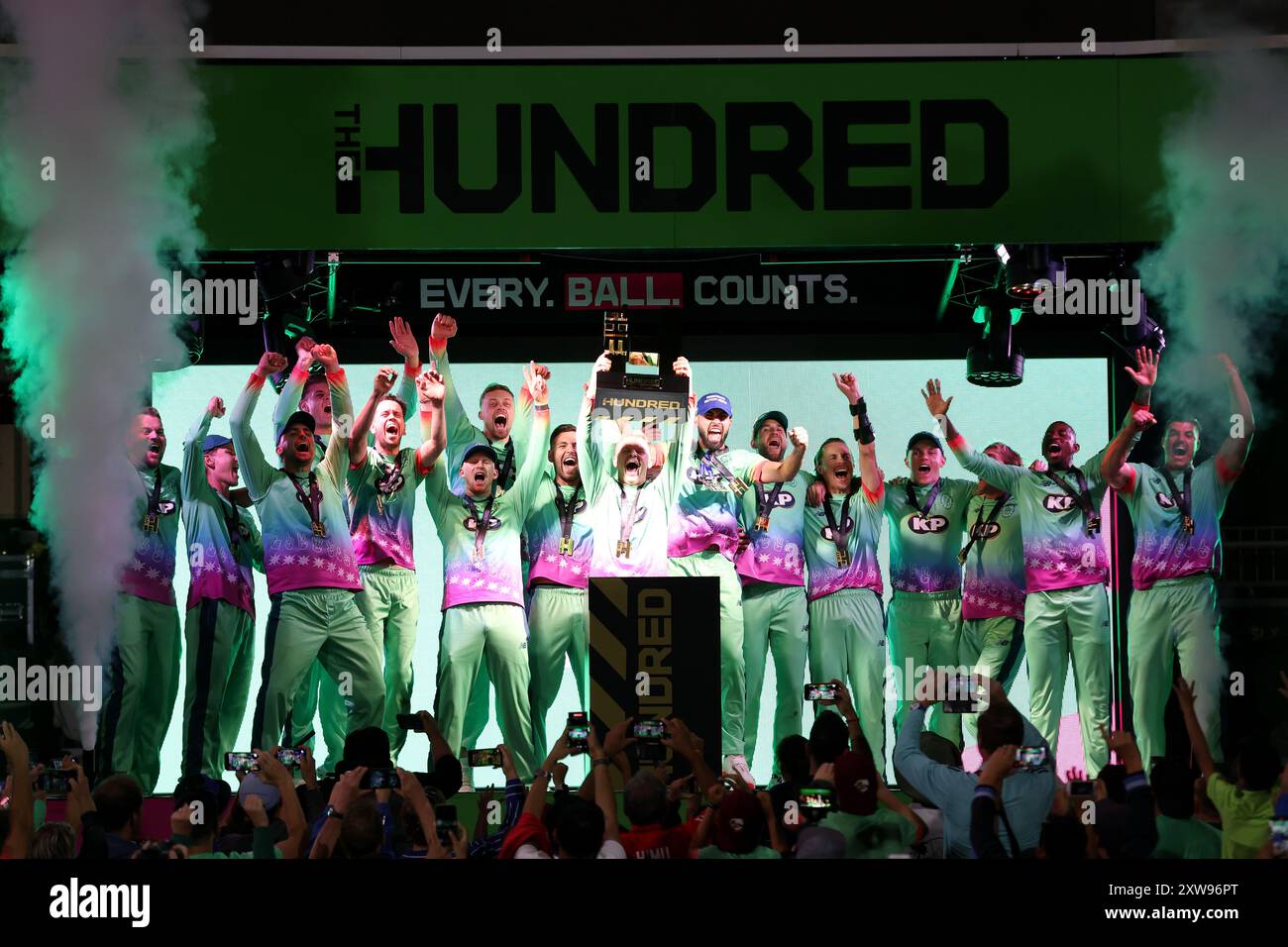 Oval Invincibles' Sam Billings lifts the trophy after winning The ...