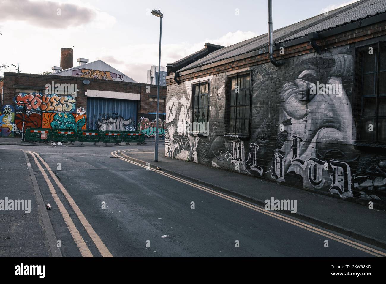 View of the Digbeth district in Birmingham, a former industrial area ...