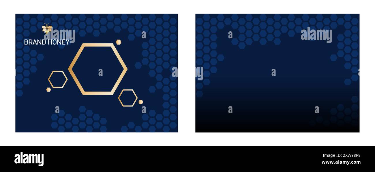 Template design for honey company. blue background with golden ...