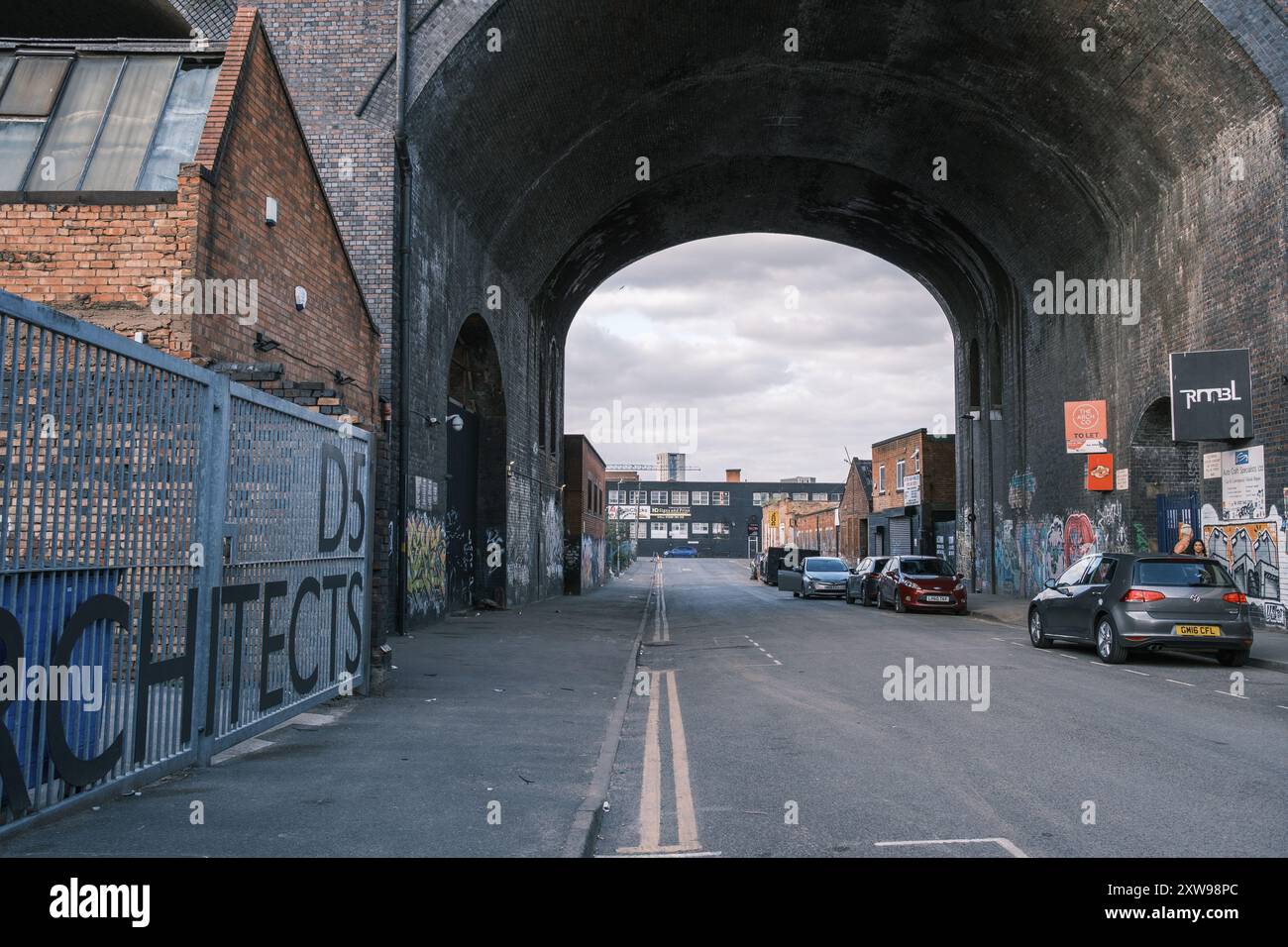 View of the Digbeth district in Birmingham, a former industrial area ...