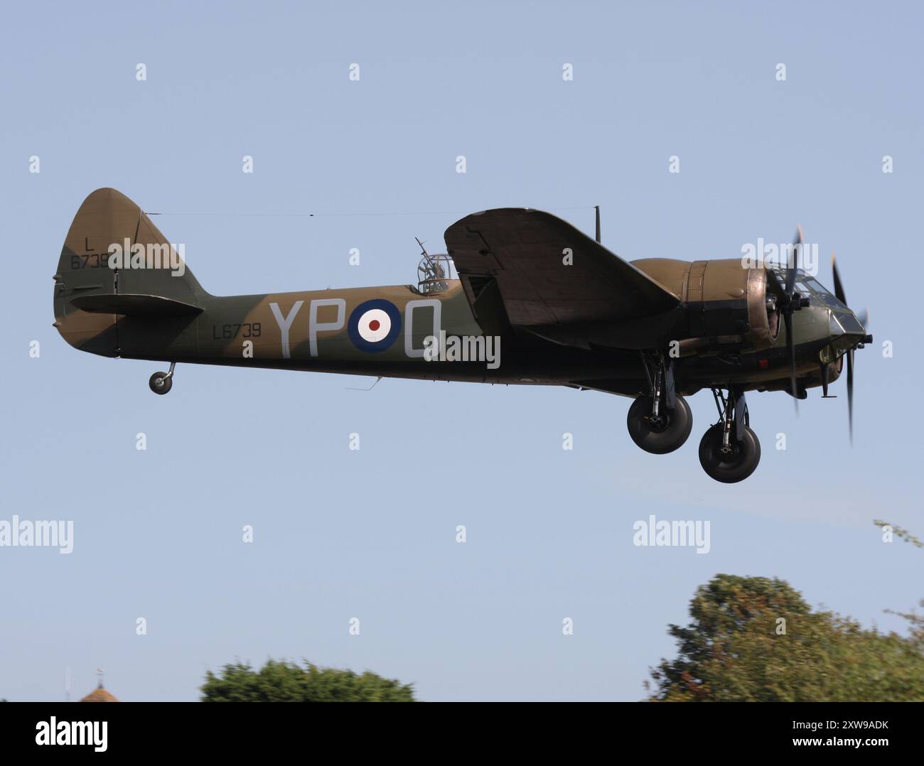 A Bristol Blenheim light bomber in Royal Air Force colours at Brighton City Airport Stock Photo ...