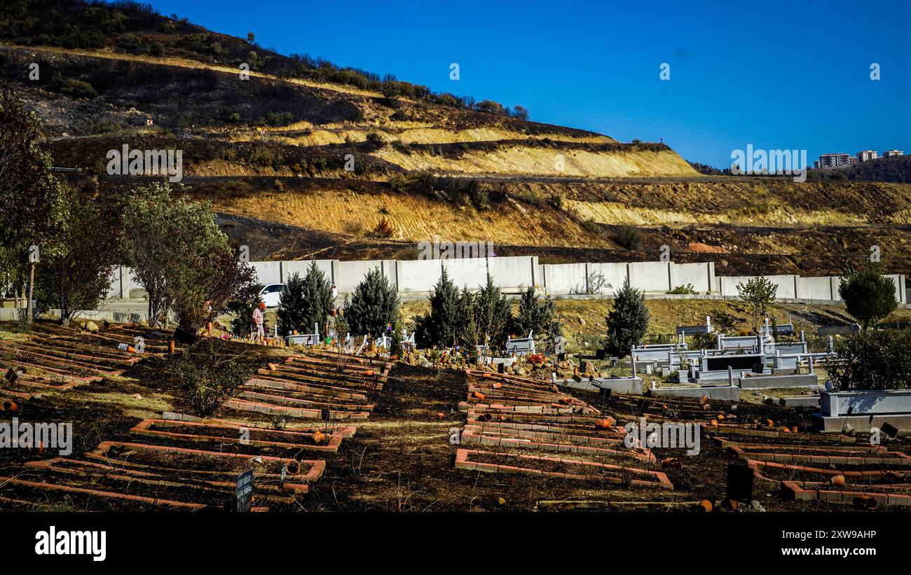 The wildfire that was started on Yamanlar Mountain in Izmir on August ...