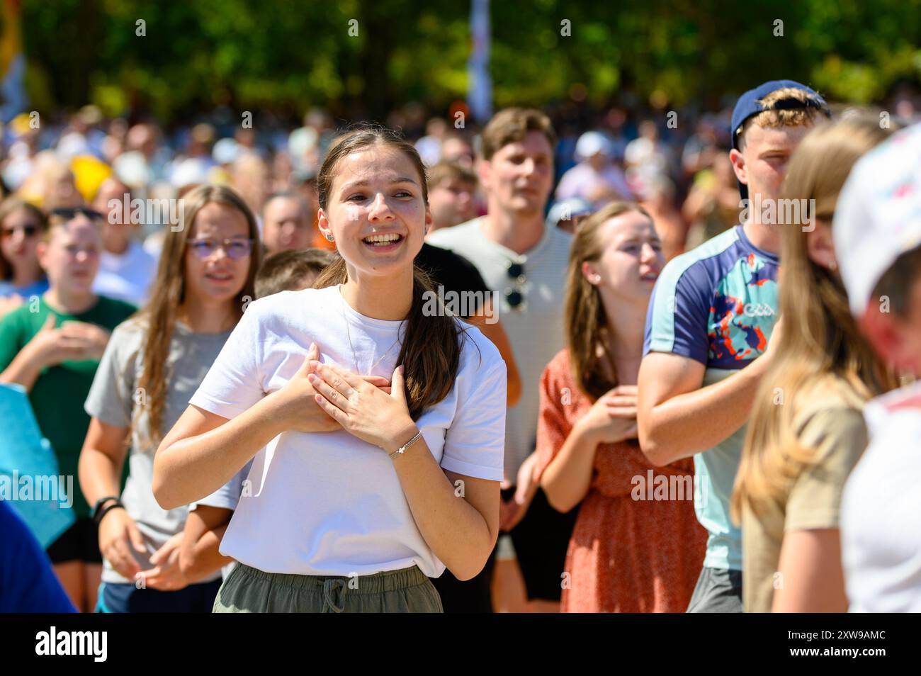 Young people dancing to Christian songs at Mladifest 2024, the annual ...