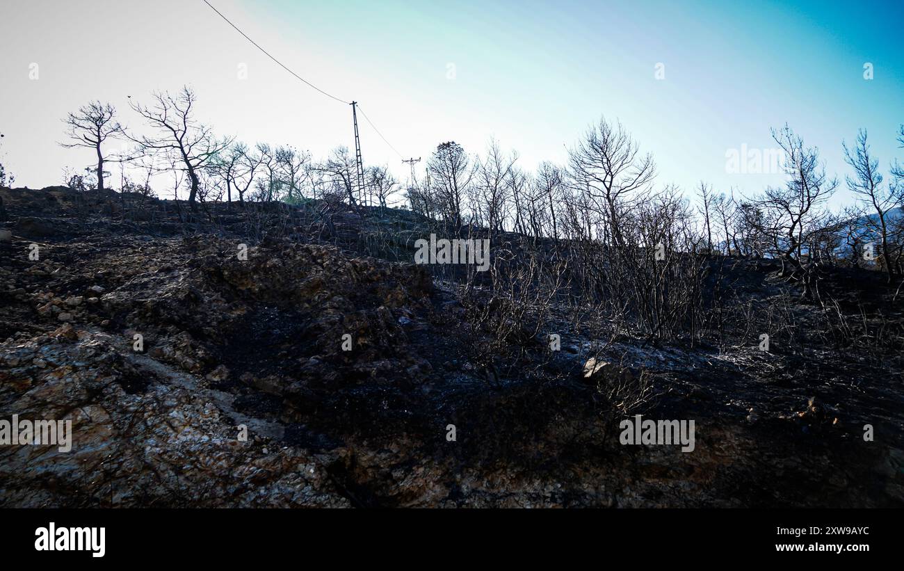 The wildfire that was started on Yamanlar Mountain in Izmir on August ...