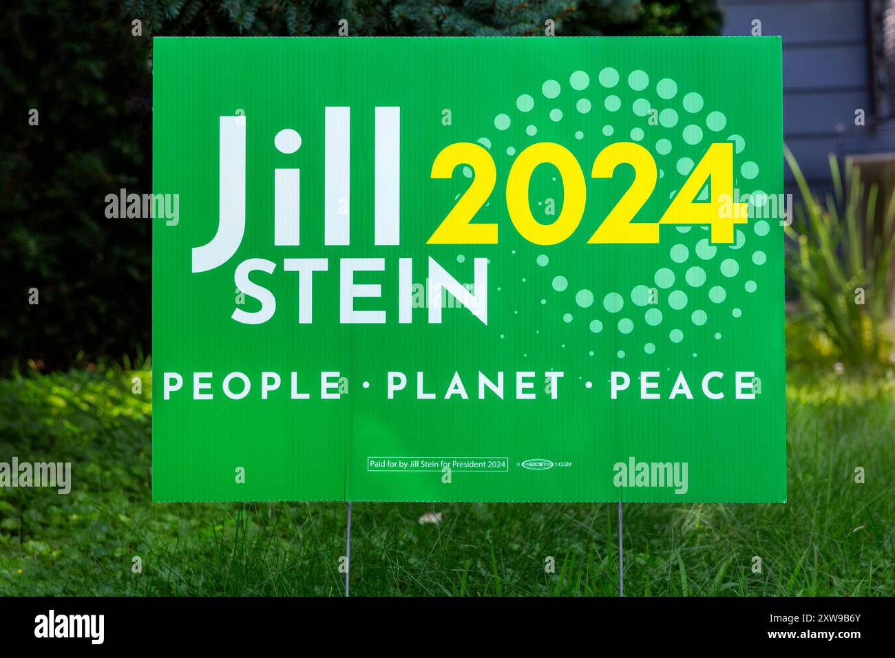 2024 US presidential election yard for Green Party candidate Jill Stein ...