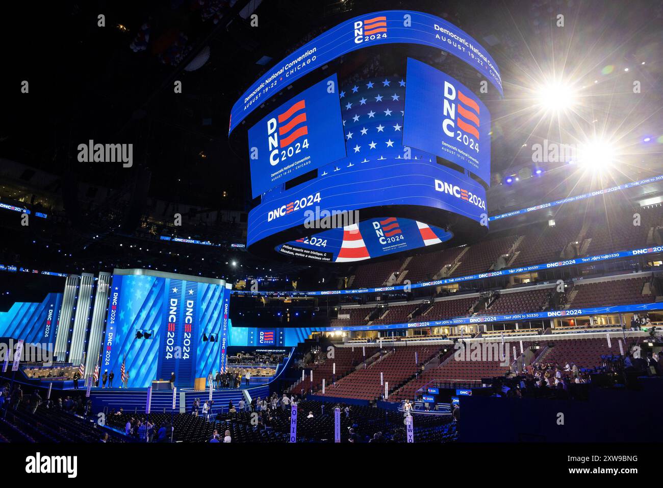 The United Center is seen during final preparations for the Democratic ...