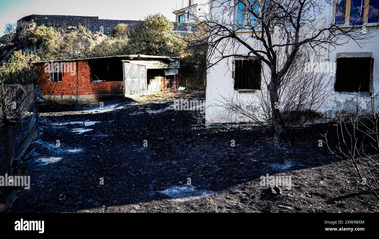The wildfire that was started on Yamanlar Mountain in Izmir on August ...
