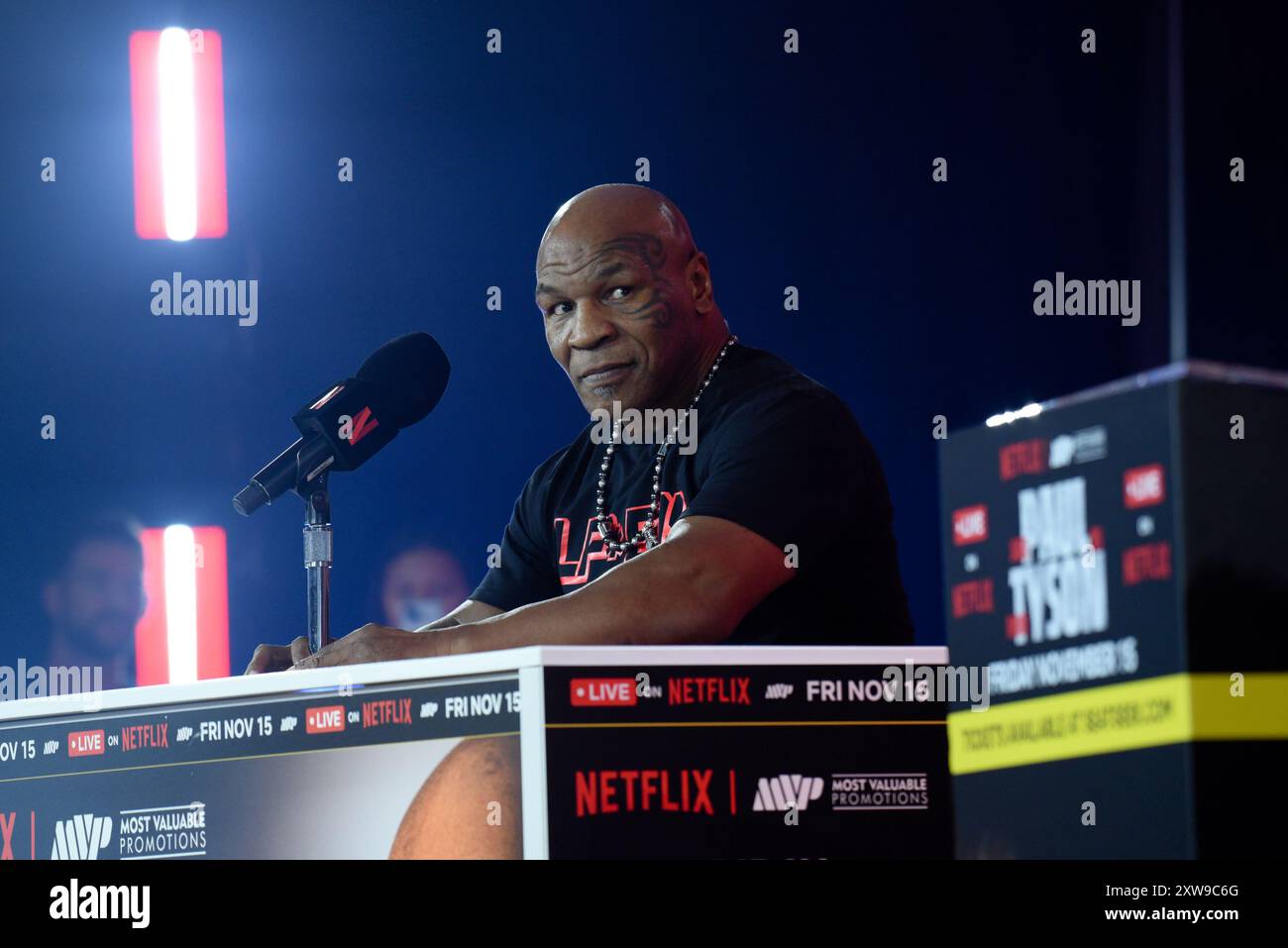 Mike Tyson attending Tyson vs. Paul boxing fight press conference at ...