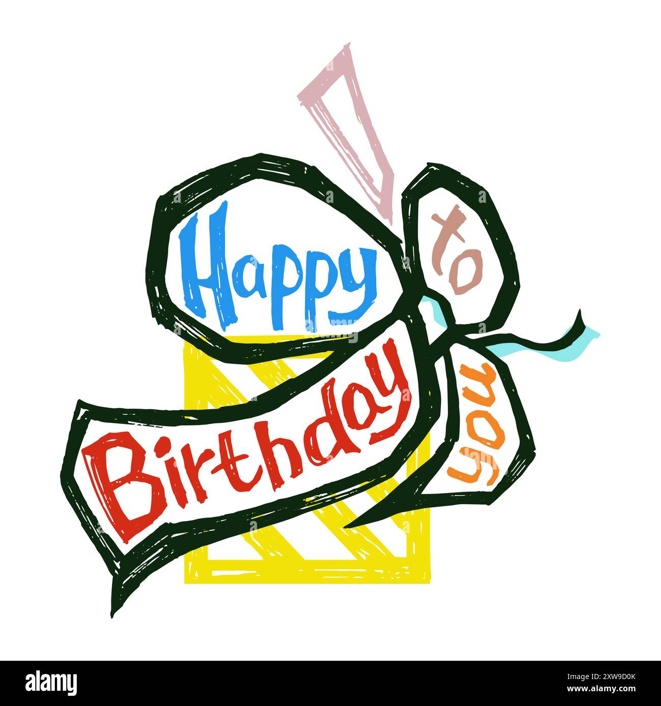 Beautiful Happy Birthday text vector Happy Birthday cursive text design ...