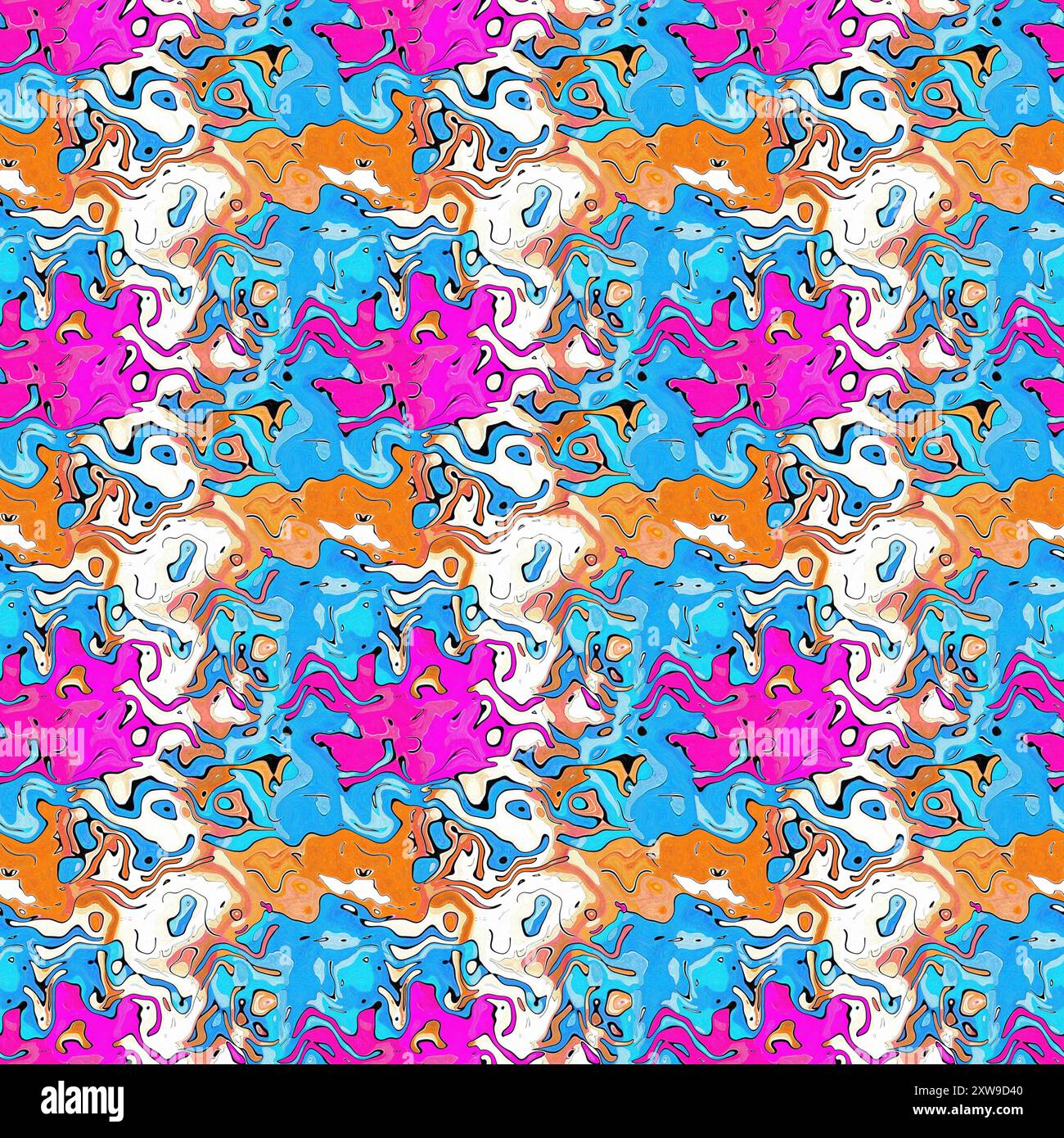 Whimsical ink splodge digital pattern with fun dripping paint effect ...