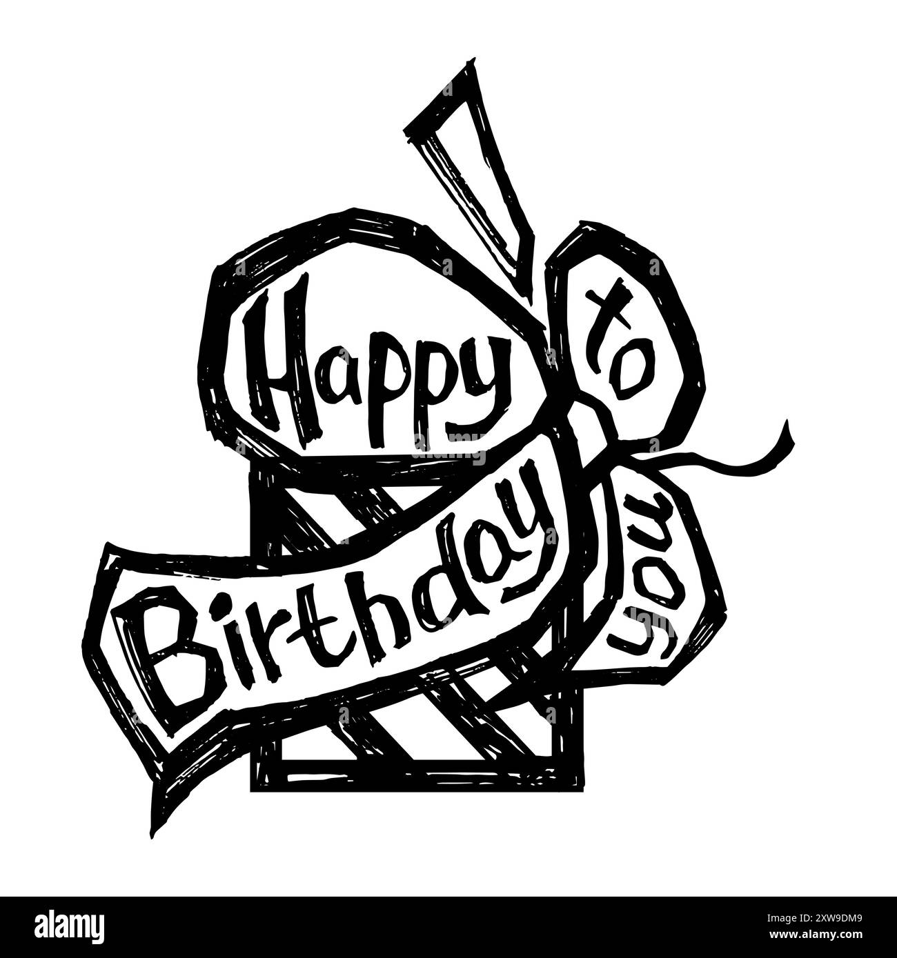 Beautiful Happy Birthday text vector Happy Birthday cursive text design ...