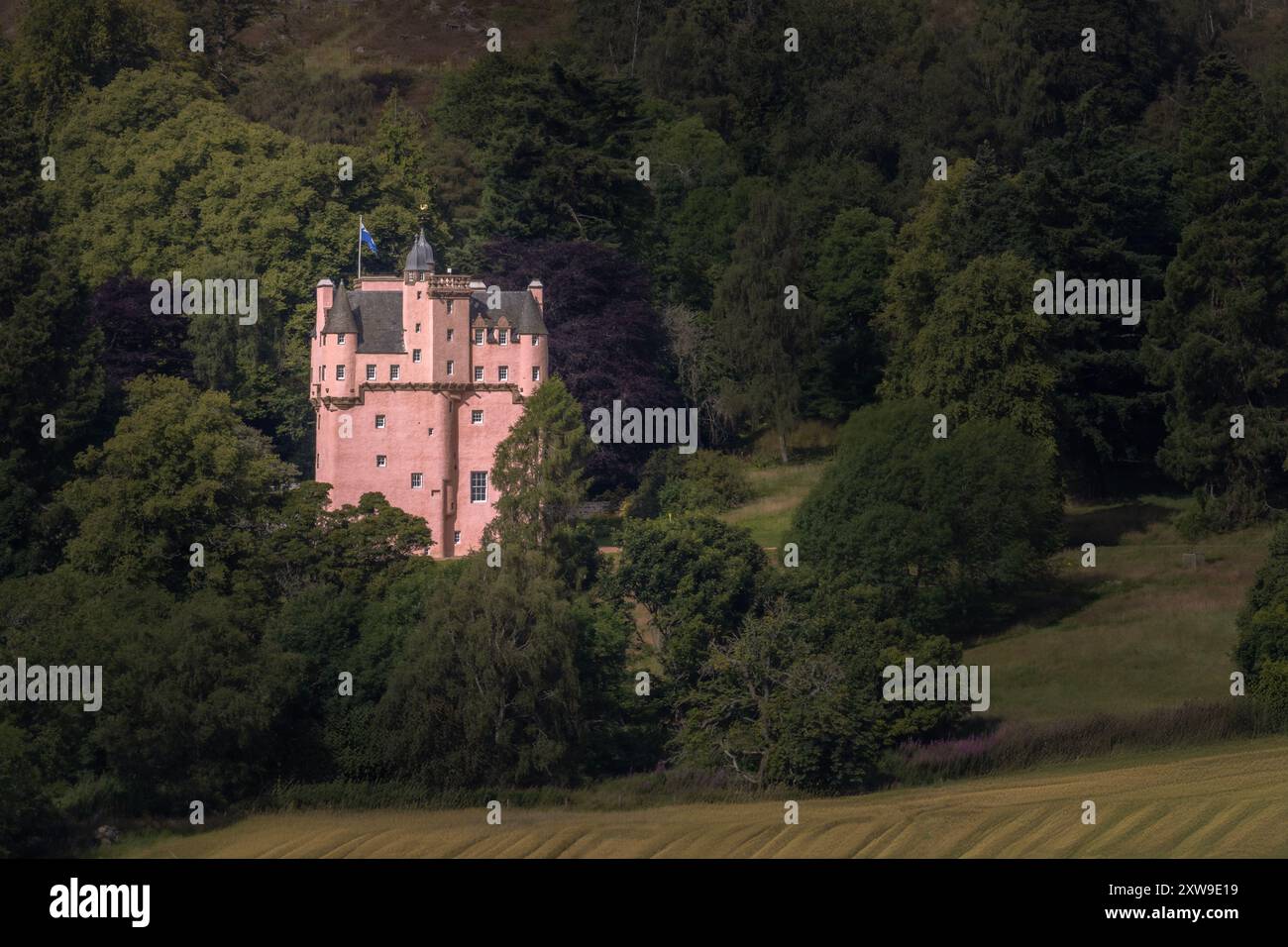 Craigievar Castle is an iconic Scottish castle in pink, located in ...