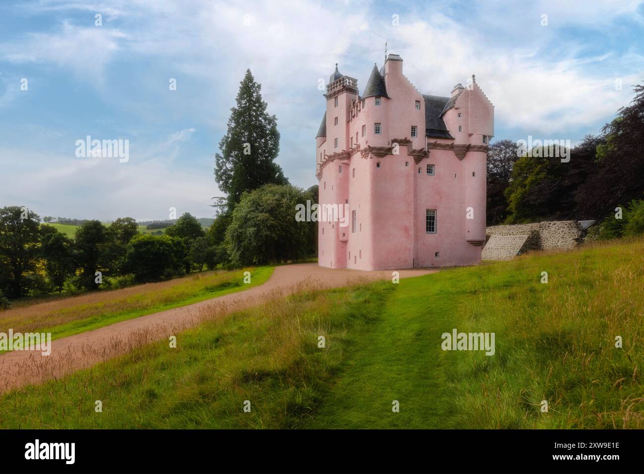 Craigievar Castle is an iconic Scottish castle in pink, located in ...