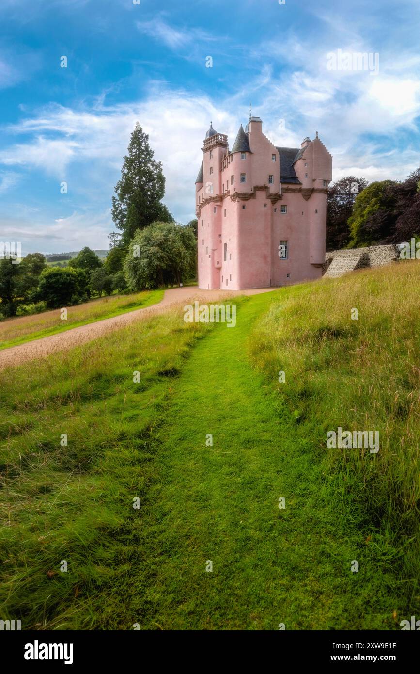 Craigievar Castle is an iconic Scottish castle in pink, located in ...