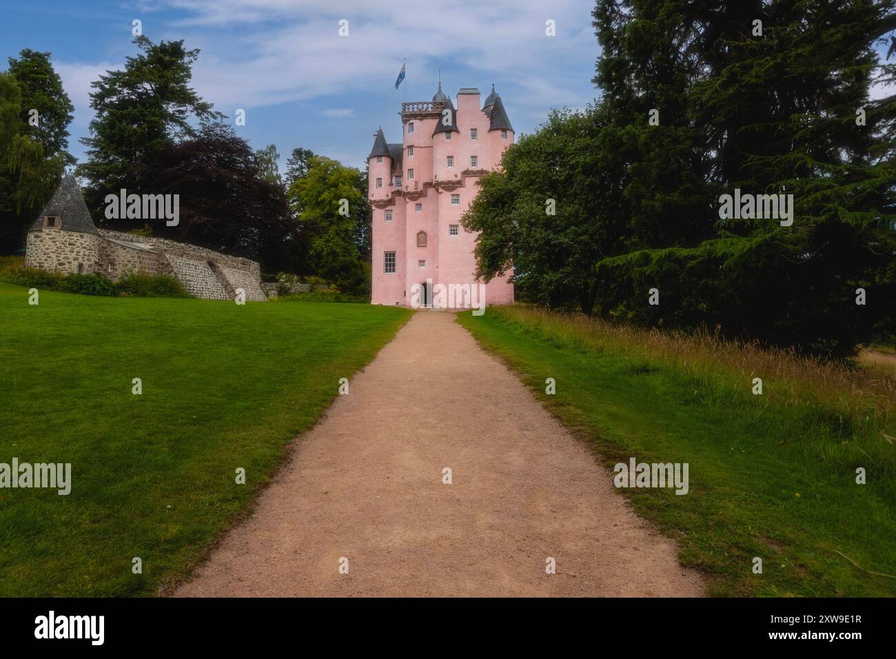 Craigievar Castle is an iconic Scottish castle in pink, located in ...