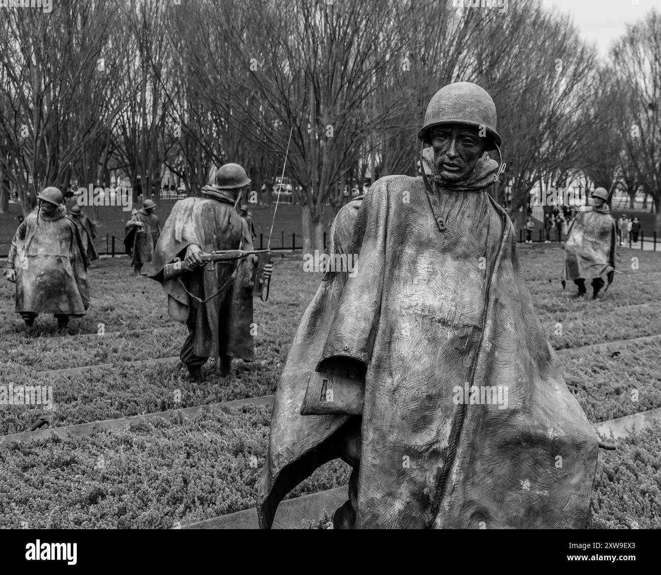 Washington DC – US – Mar 22, 2024 Black and white of the Korean War ...