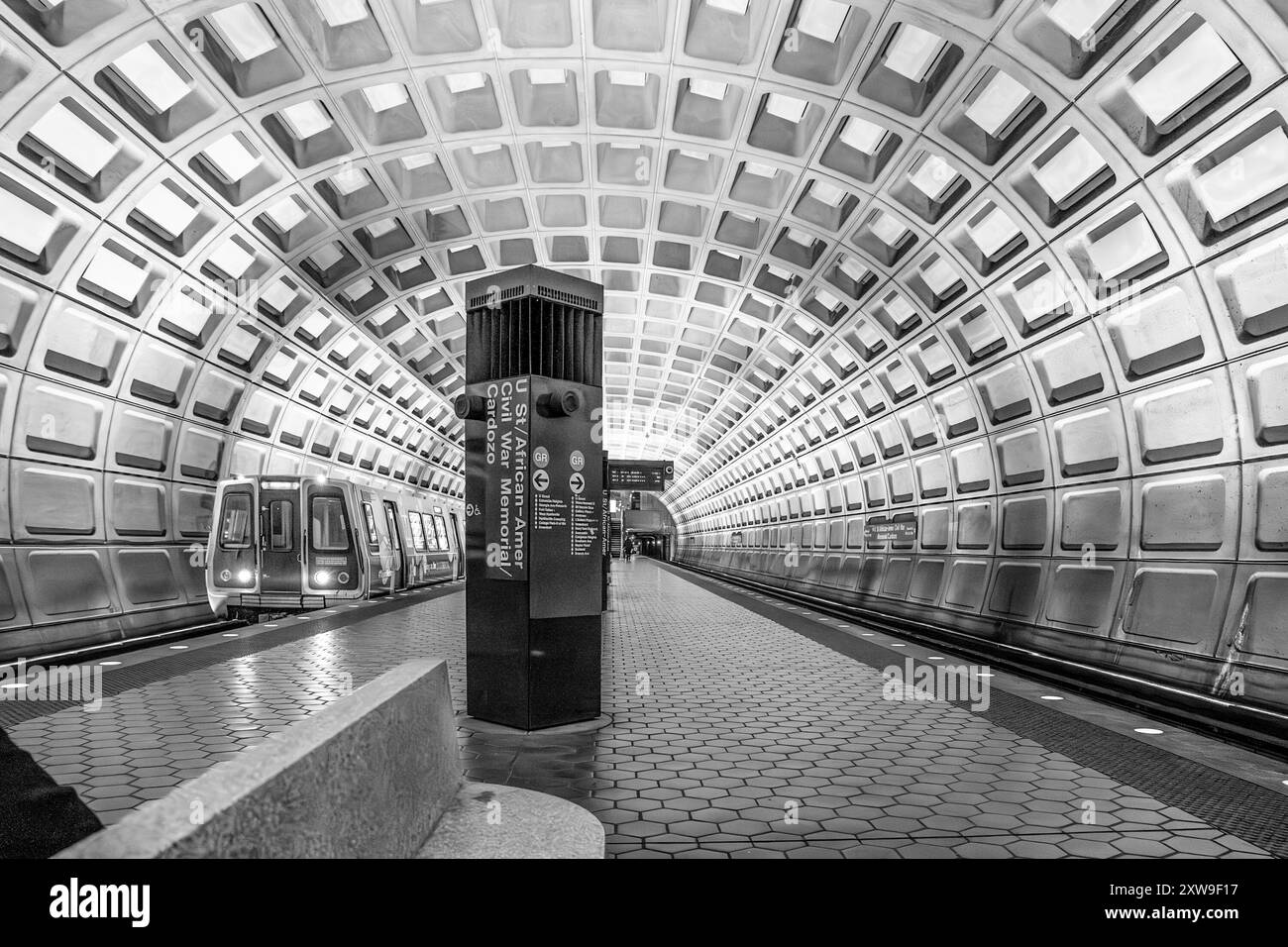 Washington DC - US - Mar 23, 2024 Black and white interior view of a ...