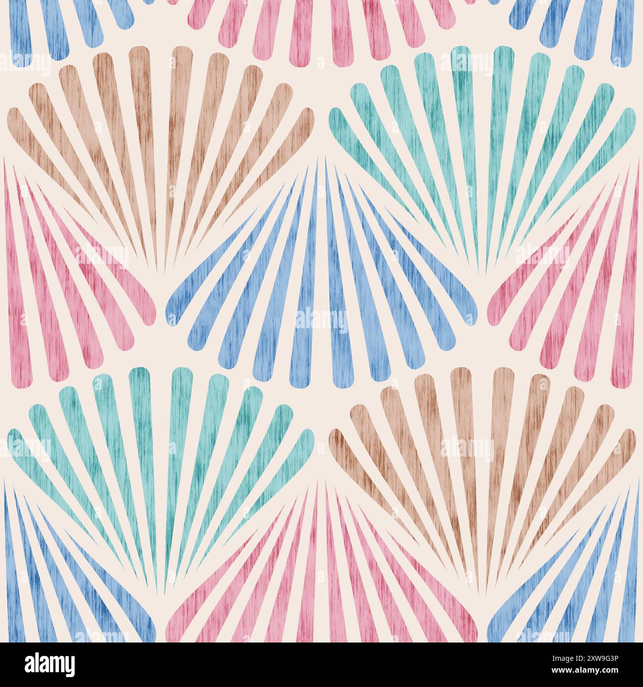 Retro seamless marine pattern with colorful shells. Vintage geometric ...
