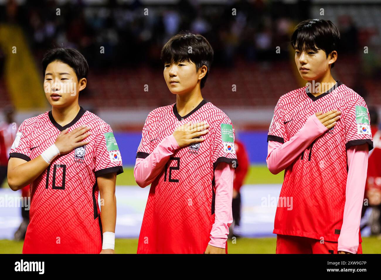 Garam Chun, Seran Lee and Eunyoung Lee of Korea Republic during the ...