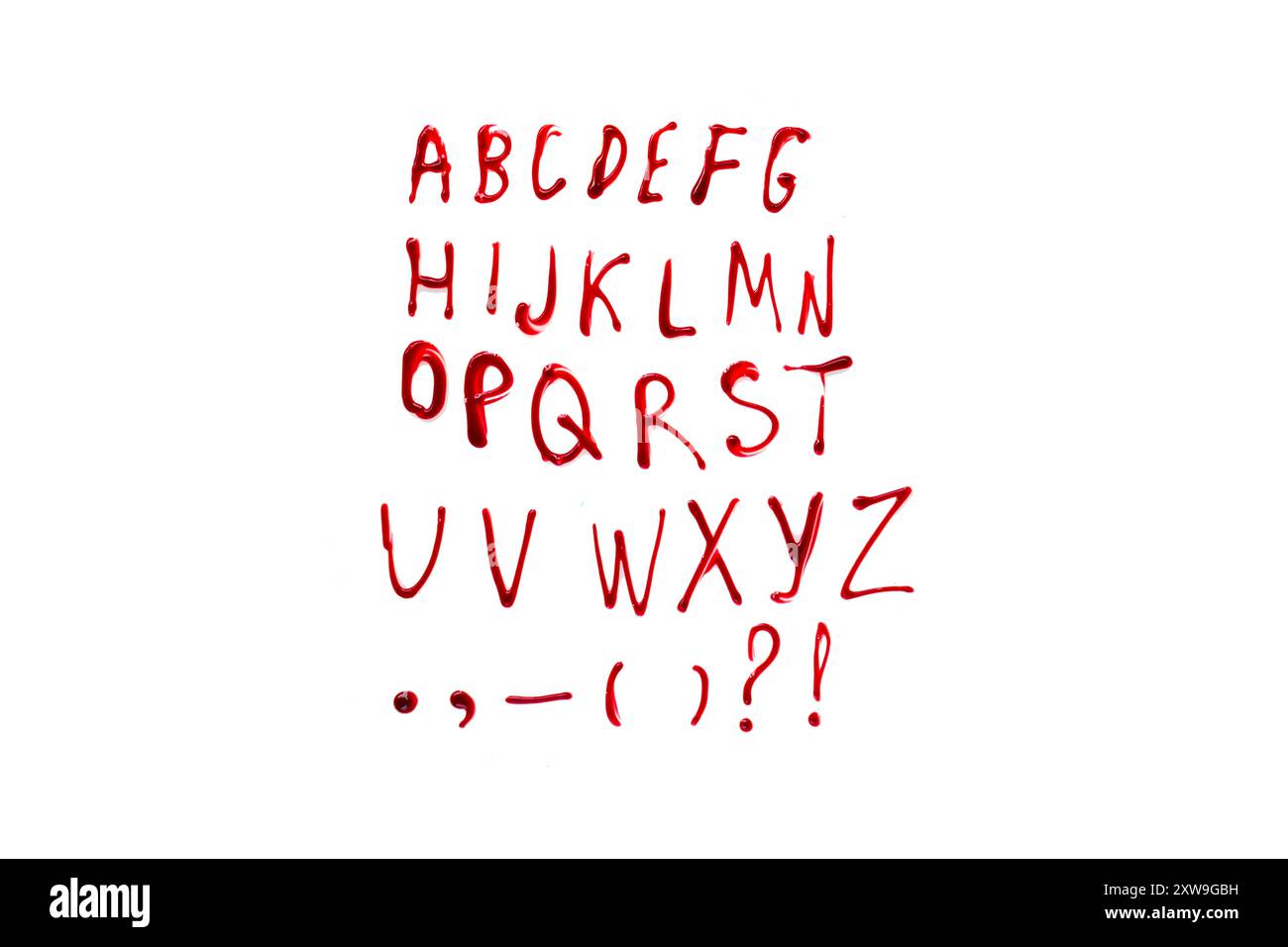 Bloody letters and symbols. bloody alphabet.Letters abs with streaks ...