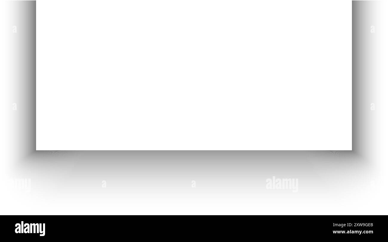 Paper page, banner or poster shadow effect. Soft grey shape. Rectangle ...