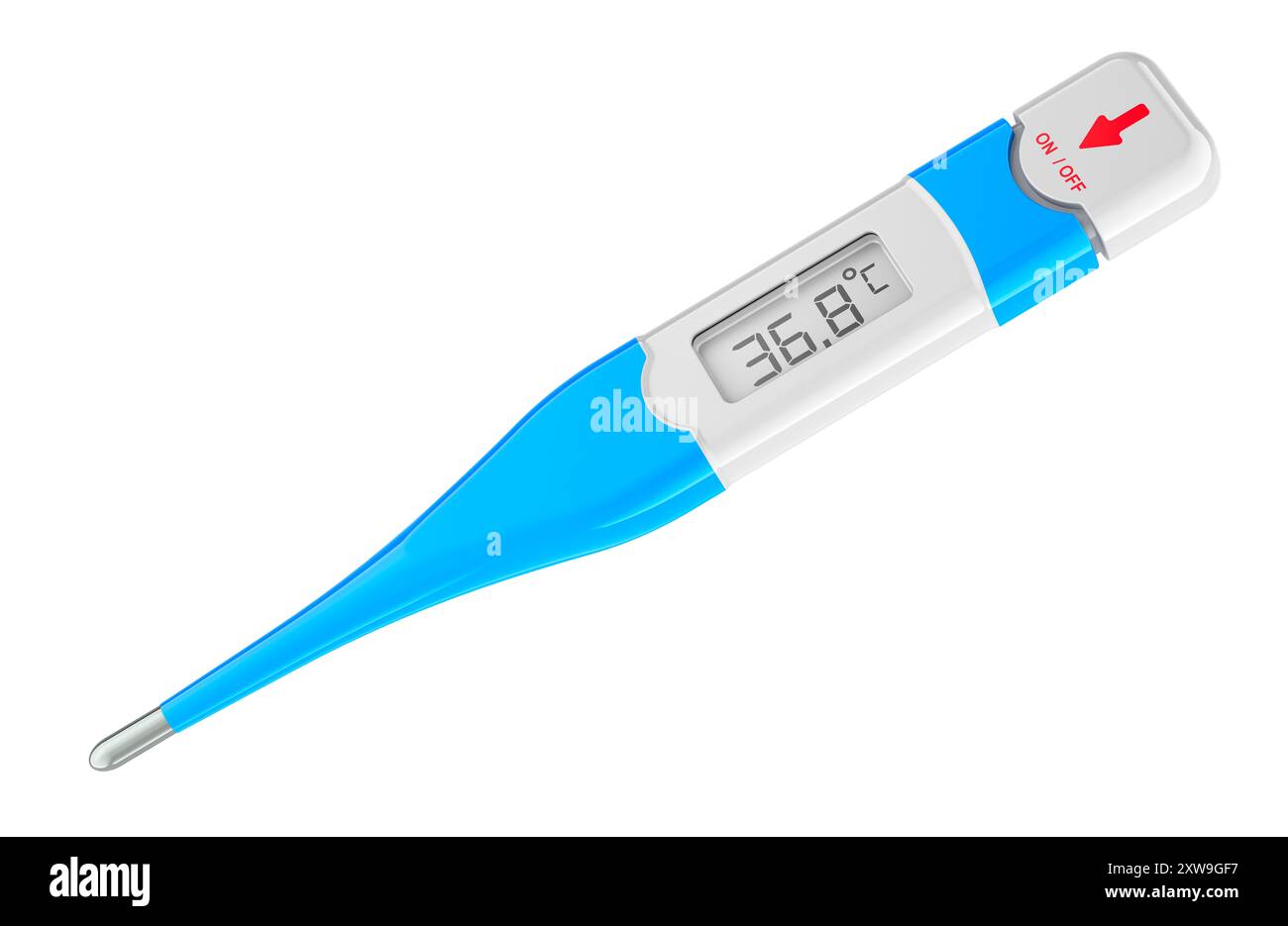 Digital Medical Thermometer. Oral thermometer with flexible tip, 3D ...